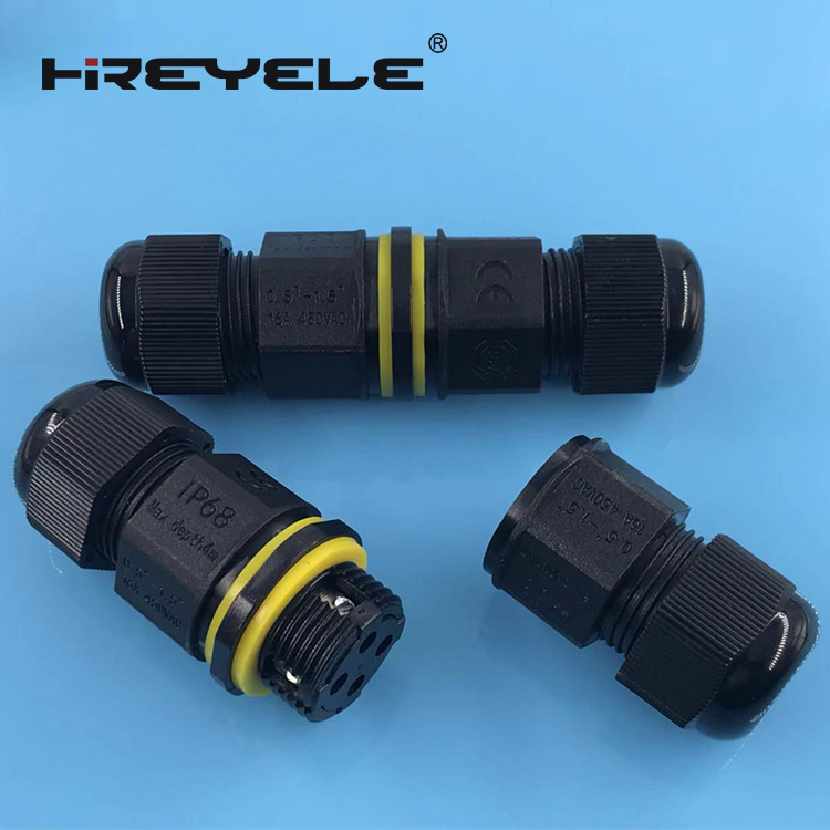 IP68 Screw Male Female Waterproof Cable Connector for Light Fittings